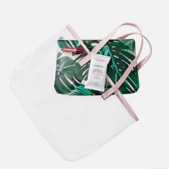 Ulta Beauty | Bags | Clear Beach Bag And Tropical Zipper Pouch Set ...